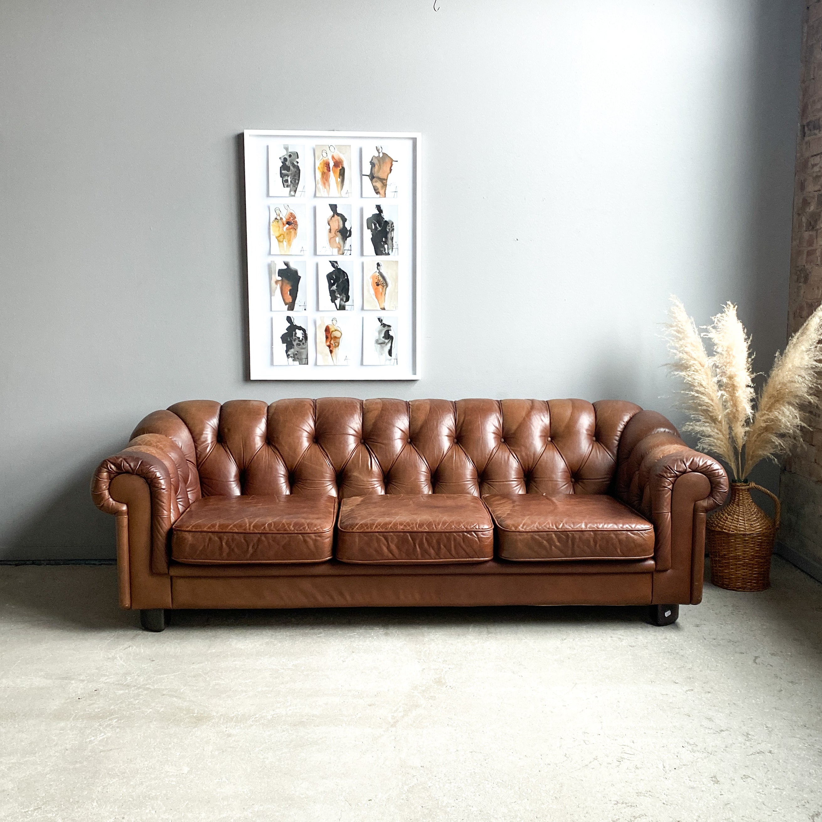 Brun skinnsoffa 70-tal | Vintagebyrån | Second hand Varberg