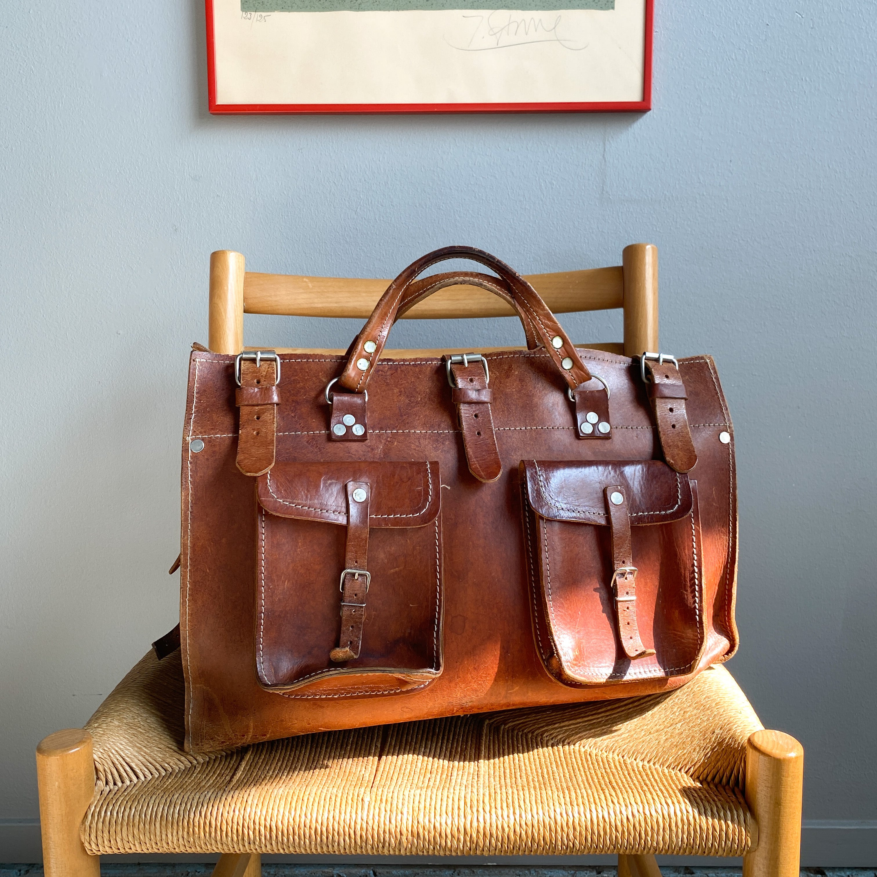 Weekendbag i läder – Vintagebyrån